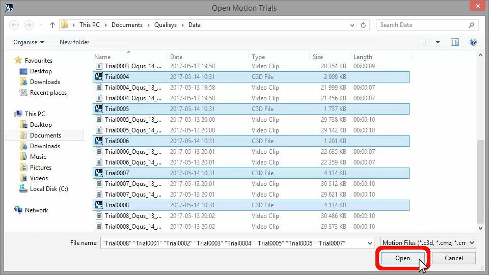 Opening Files In Visual3D