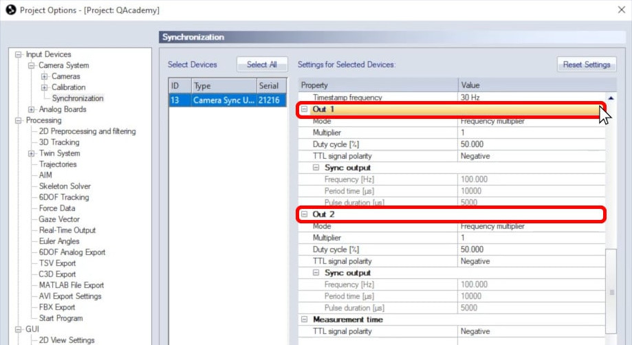 Sync unit settings in QTM
