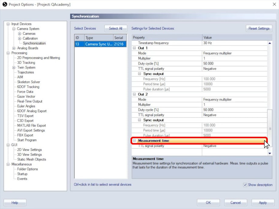 Sync unit settings in QTM