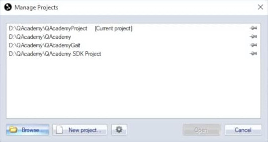 Creating and opening projects