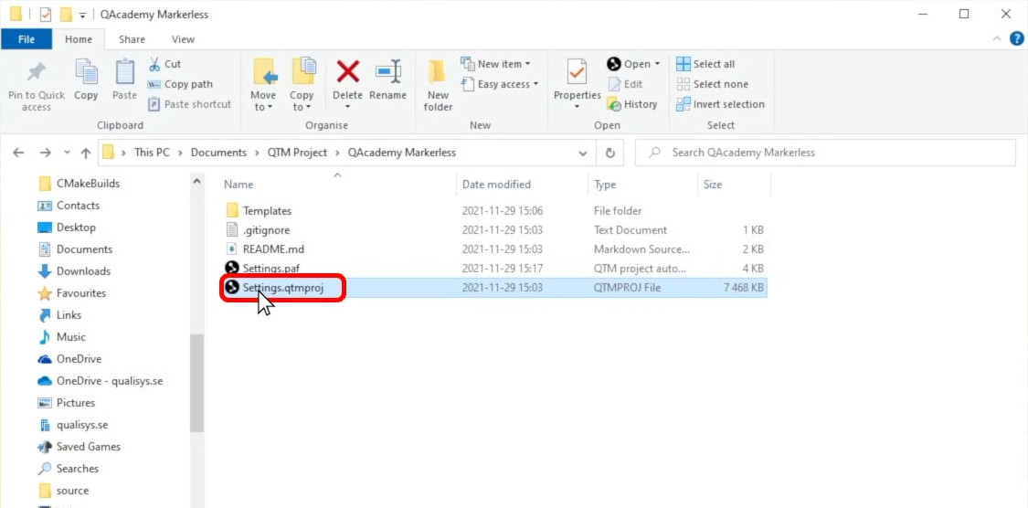Running the markerless module in QTM