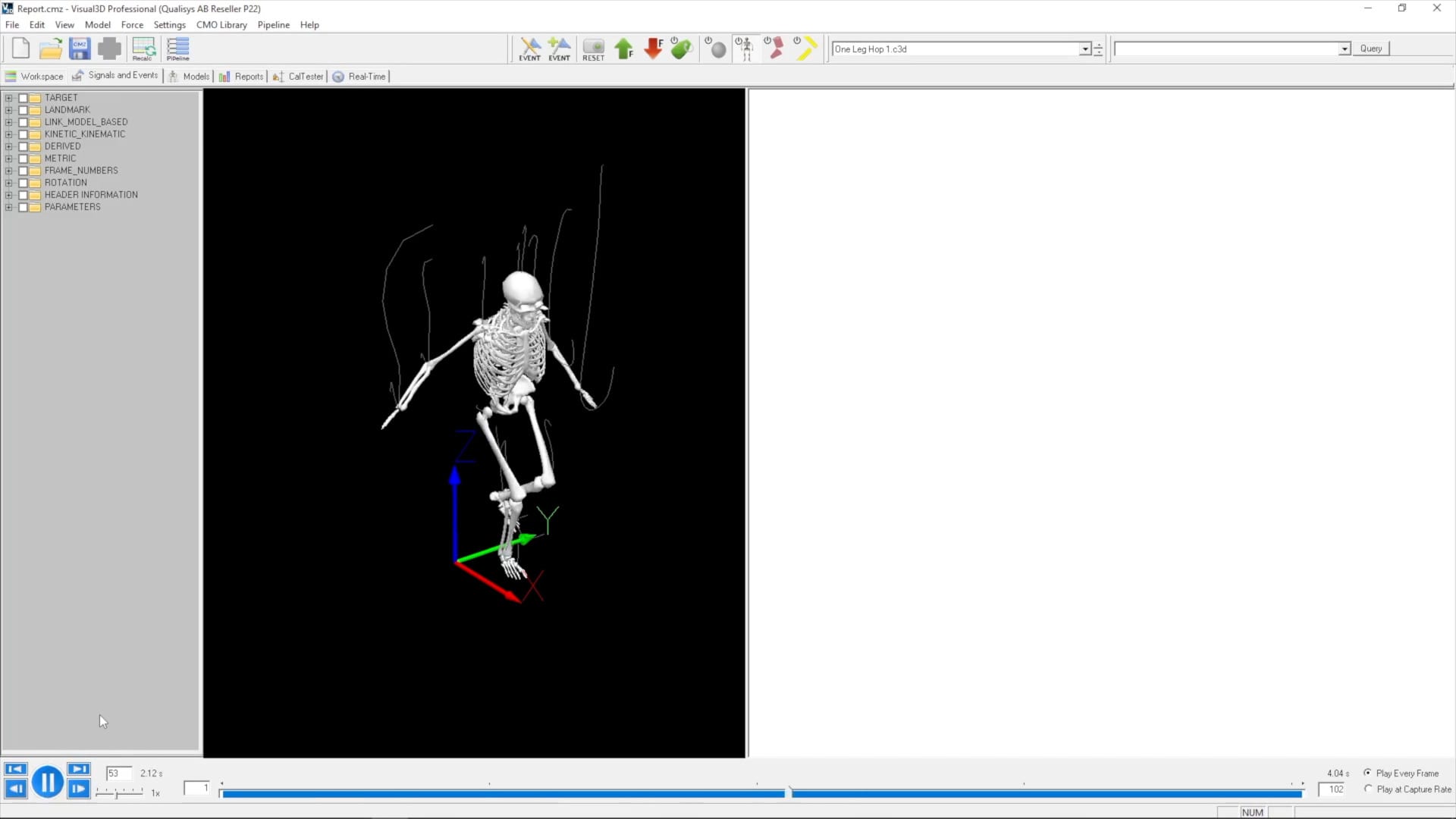Running the markerless module in QTM