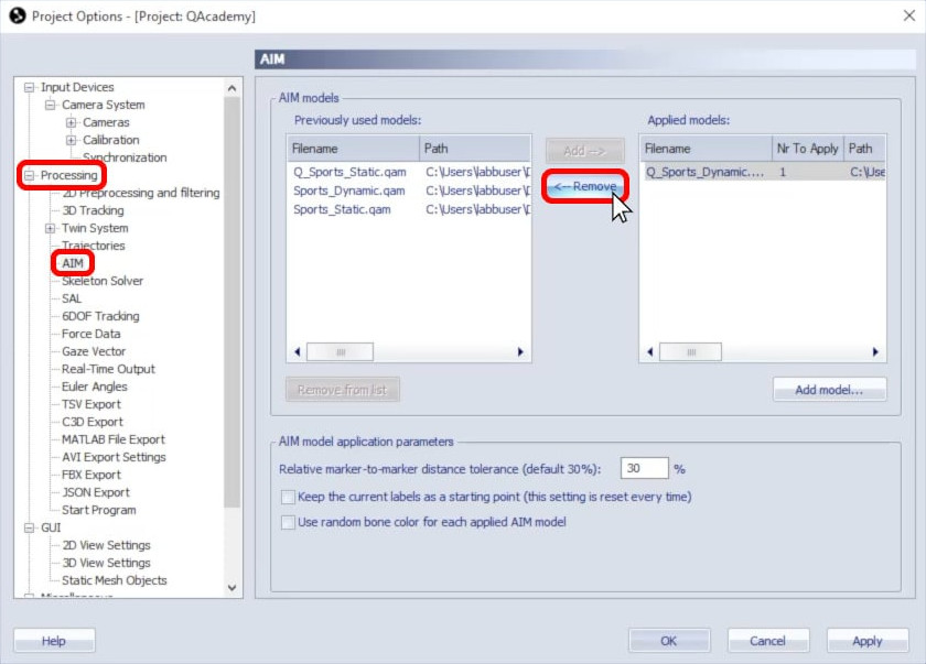 Creating the actor’s AIM model